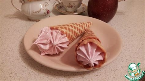 Зефир в вафельном рожке – кулинарный рецепт