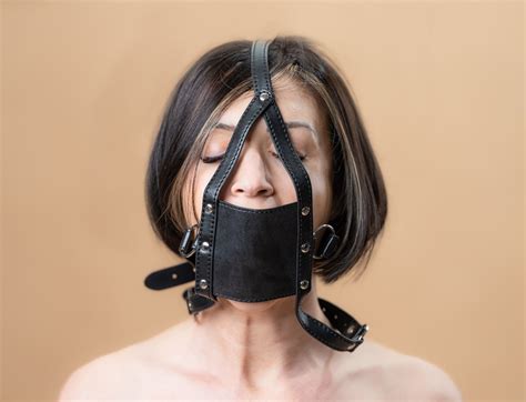 Panel Gag Harness, BDSM Gag Mask With Breathable Plastic Ball on the ...