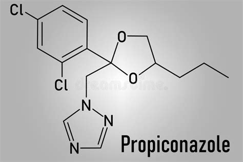 Propiconazole Antifungal Molecule, Triazole Class. Skeletal Formula ...