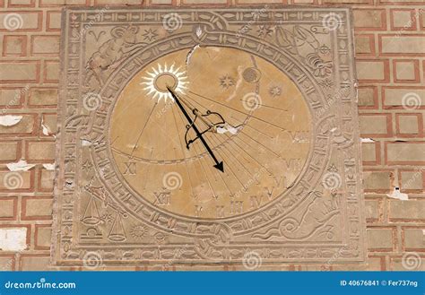 Solar Clock Showing Time Four O'clock Royalty-Free Stock Image ...