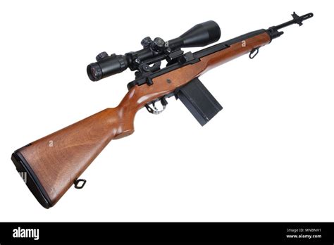 M14 sniper rifle isolated Stock Photo - Alamy