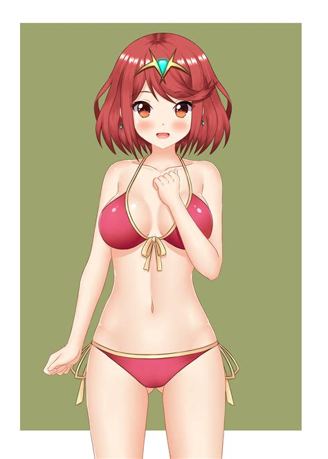 Pyra wearing a swimsuit | Xenoblade Chronicles 2 | Know Your Meme