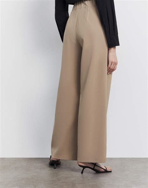 Бежевые брюки Wide leg с защипами GPT009479-4 купить по цене от 3499 ...