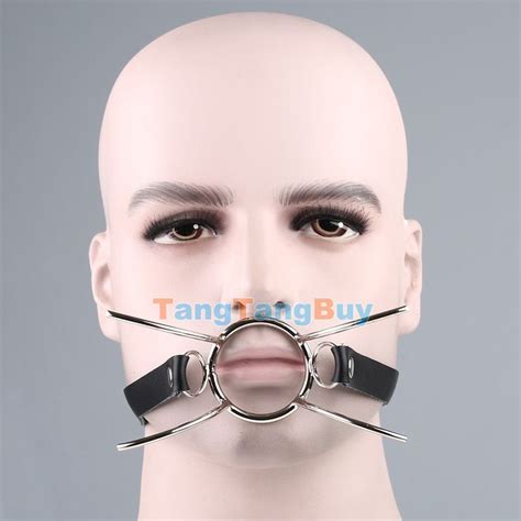 Black Open Mouth Spider Gag Leather Strap Roleplay | Steel ring ...