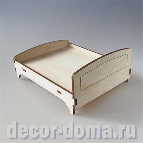 Кровать широкая, кукольная мебель, фанера, 16 см, миниатюрная, купить ...