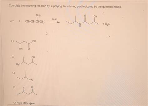 Solved Complete the following reaction by supplying the | Chegg.com