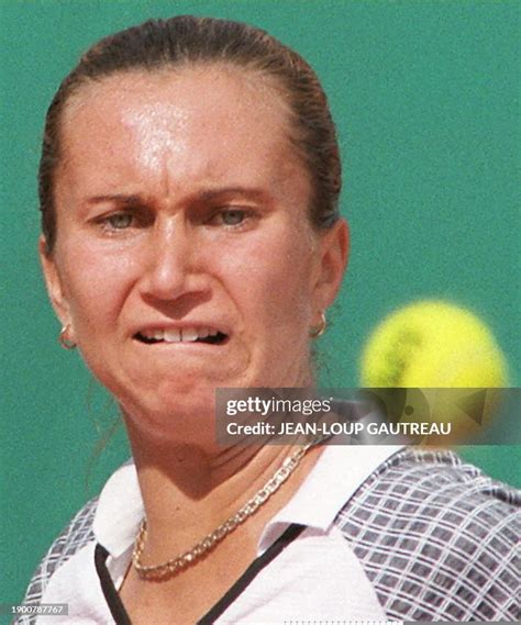 Ninth-seed Iva Majoli of Croatia eyes the ball during her semi-final ...