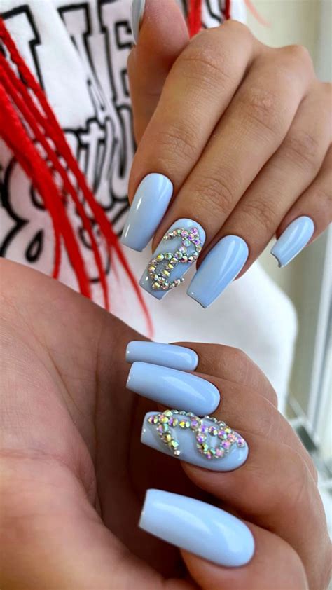 Голубые ногти 🤍 | Nails, Nail manicure, Elite nails