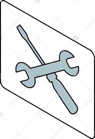 Иллюстрация Рамка с отверткой и гаечным ключом в PNG и SVG