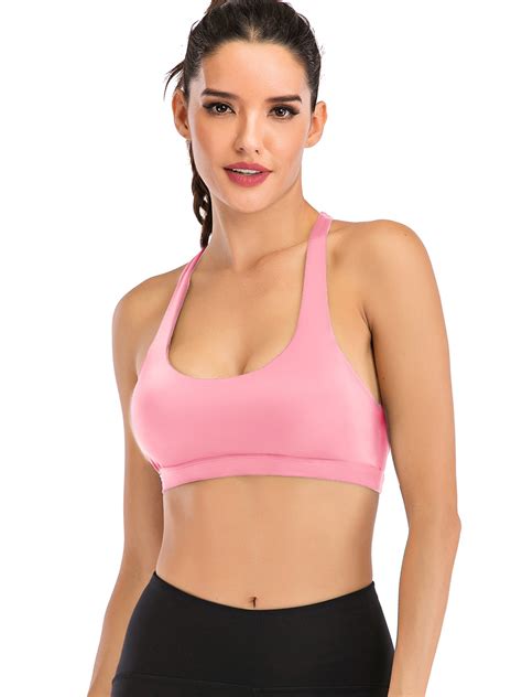 Women's Removable Padded Sports Bras Medium Support Workout Yoga Bra ...
