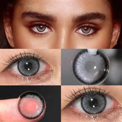 Линзы цветные Eyeshare без диоптрий серые Gray 02 + контейнер для ...