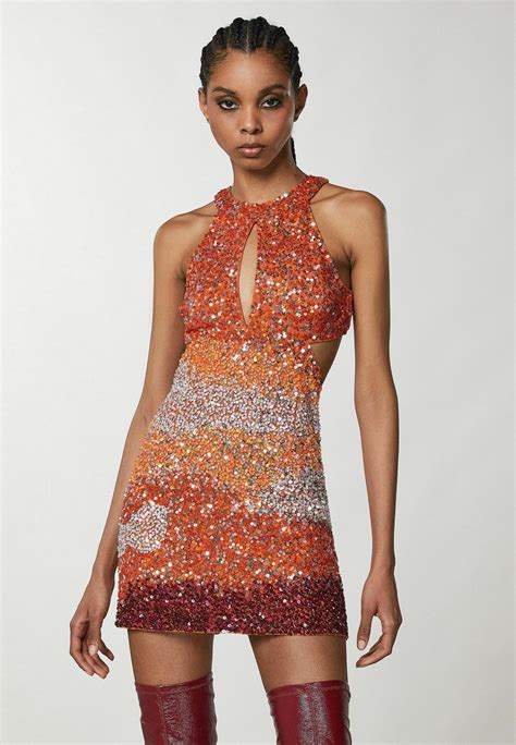 Patrizia Pepe Cocktail dress / Party dress - martian red sequins/red ...