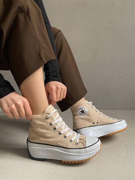 Женские высокие бежевые кеды в стиле converse run star 🆕 високі ...