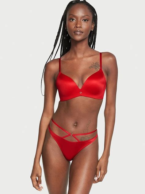 Трусики Victoria's Secret стринги красные S / So Obsessed Strappy от ...