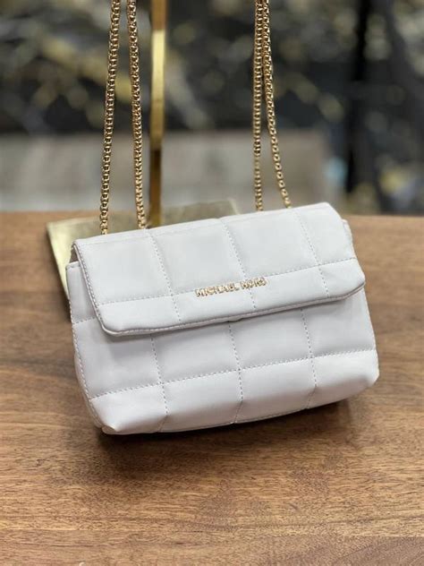 Сумка белая стеганая женская в стиле michael kors клатч сумка майкл ...