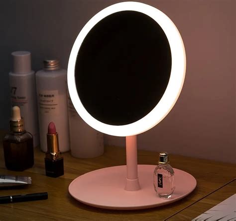 ᐉ Настольное зеркало с LED подсветкой для макияжа круглое