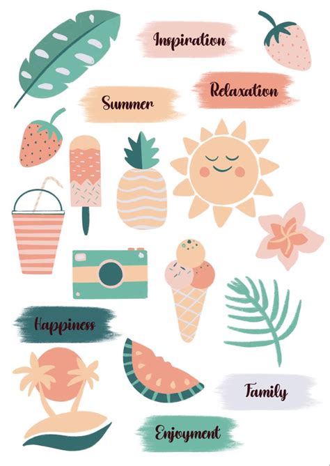 Милые наклейки | Summer sticker, Illustrator career, Instagram graphics
