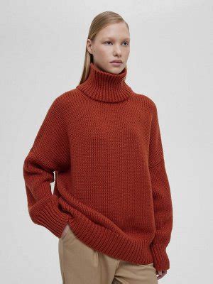 Aim Clothing / Свитер свободного кроя крупной вязки, терракот | Свитеры ...
