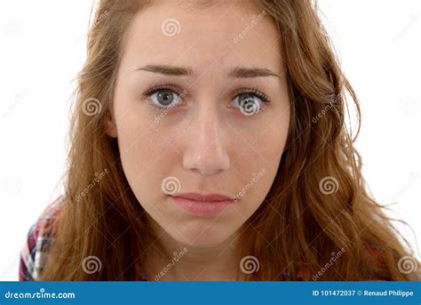 Beautiful Young Woman with an Expression of Sadness Stock Image - Image of person, people: 101472037
