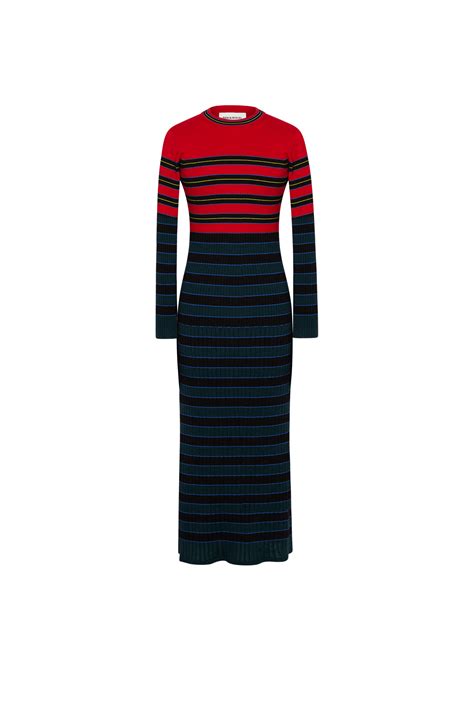 Robe rayée en maille col montant| Sonia Rykiel