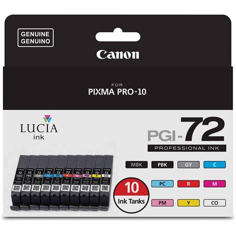 Canon LUCIA PGI-72 10-Color Ink Tank Value Pack 6402B007 B&H