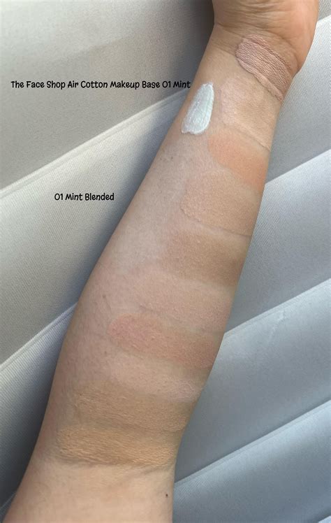 Swatches of MISSHA Perfect Cover BB Cream in 13 and 21, along with ...