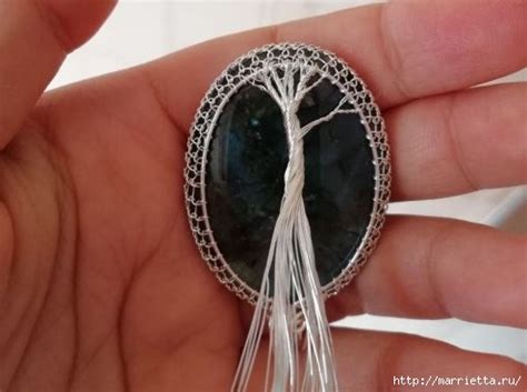 Оплетение кабошона. Подвеска «Древо жизни»