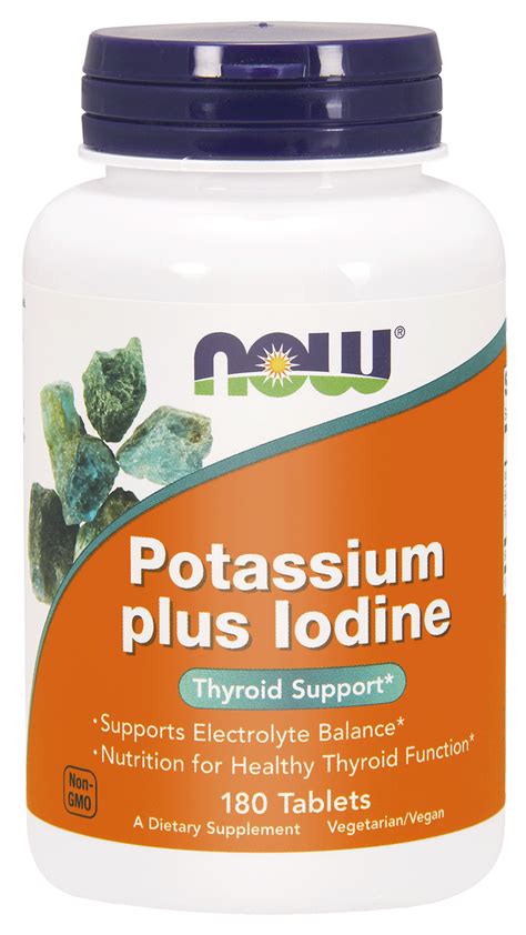 Potassium plus Iodine – 180 tabletek – NOW