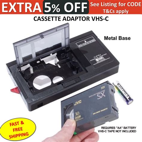 CASSETTE ADAPTOR VHS-C Adapts the compact camcorder cassette to the ...