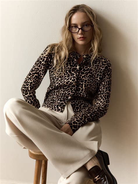 Леопардовый кардиган с золотистыми пуговицами :: LICHI - Online fashion ...