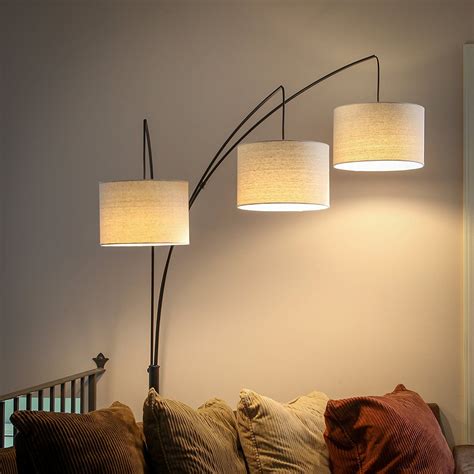 Brightech Trilage LED Floor Lamp– Tall Pole Modern Industrial Standing ...