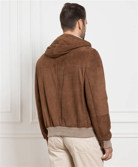 Brunello Cucinelli - Коричневая замшевая куртка M0PCL1957 купить в Symbol