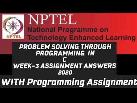 Problem solving through Programming In C||WEEK-3 Assignment Answers||#NPTEL||#SKumarEdu||#C ...
