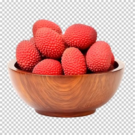 Деревянная миска с фруктами дуриана, выделенная на прозрачном фоне ...