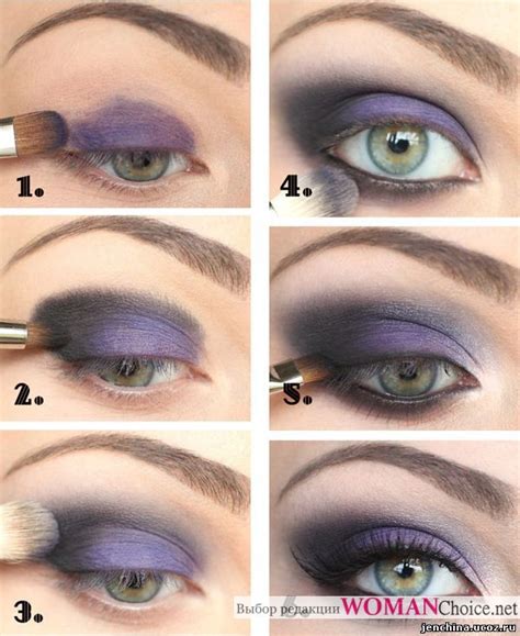 Пошаговый макияж с фиолетовыми тенями | Makeup, Eyeshadow, Makeup looks
