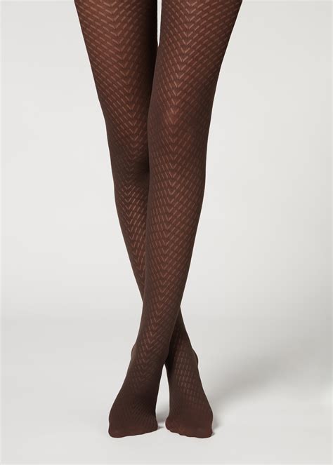 Плотные Колготки 70 Ден с Узором «Шеврон» - Calzedonia