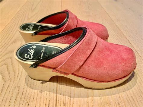 Nesten ubrukte rosa, norskproduserte tresko/klogger i str. 34 (bare ...