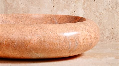 Розовая раковина Distrito из натурального мрамора Sunset Red ПАКИСТАН ...