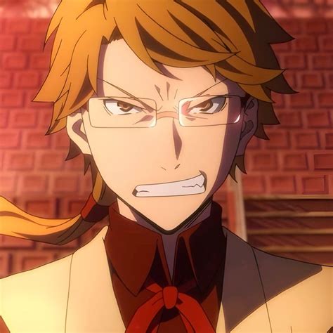 an anime character wearing glasses and a red tie