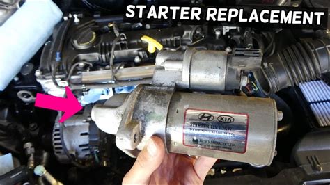 HOW TO REPLACE STARTER ON KIA FORTE K3 SPORTAGE SOUL 1.8 2.0 NU - YouTube