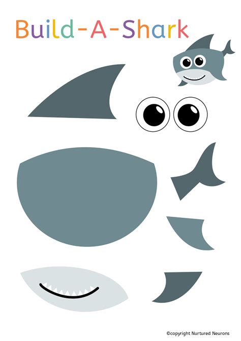 A Super Build A Shark Craft (Preschool Printable) - Nurtured Neurons ...