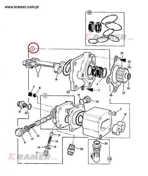 Pompa hydrauliczna JCB 3CX wspomaganie kierownicy Kramer S.A. - Części ...