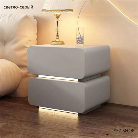 Тумба прикроватная Прикроватная тумбочка со светлой простой мебелью для ...