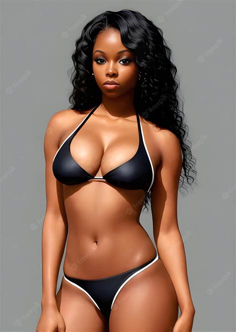 Premium Photo | Beautiful sexy woman in black bikini isolated on gray ...