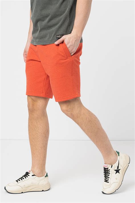 SUPERDRY, Къс спортен панталон с памук, Корал, M - eMAG.bg