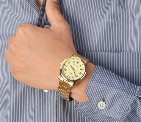 (100% Original) Casio MTP-V001G-9B Quartz Gold-Tone Stainless Steel Men ...