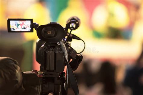Professional Digital Camera Recording Video in Music Concert Festival ...