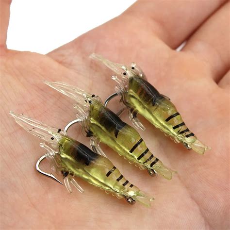 Seasky Hotsale 4cm 1g Shrimp Simulation Soft Prawn Fishing Lures Bass ...