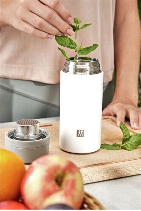 Zwilling Süzgeçli Thermo Termos Matara Beyaz 420ml – Tabak Evi