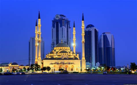 Grozny city at night time · Russia Travel Blog